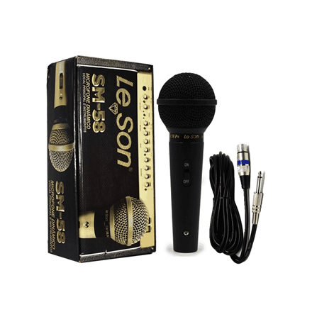 MICROFONE LESON SM58 BK P4 PRETO FOSCO - MICROFONE COM FIO LESON SM58 ...