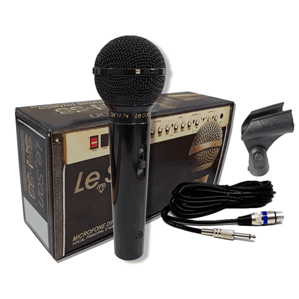 MICROFONE COM FIO LESON SM58 P4 PRETO BRILHANTE - MICROFONE COM FIO ...