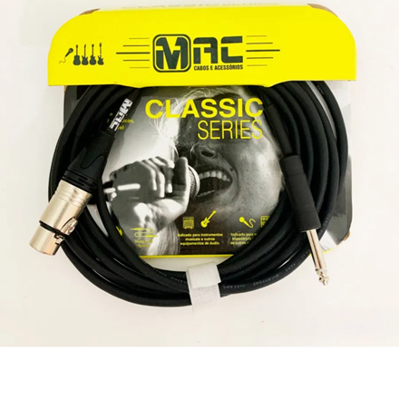 CABO XLR + P10 MONO MAC CABOS MC15PB 15FT/4.57M DESBALANCEADO LINHA CLASSIC - CABO XLR + P10 ...