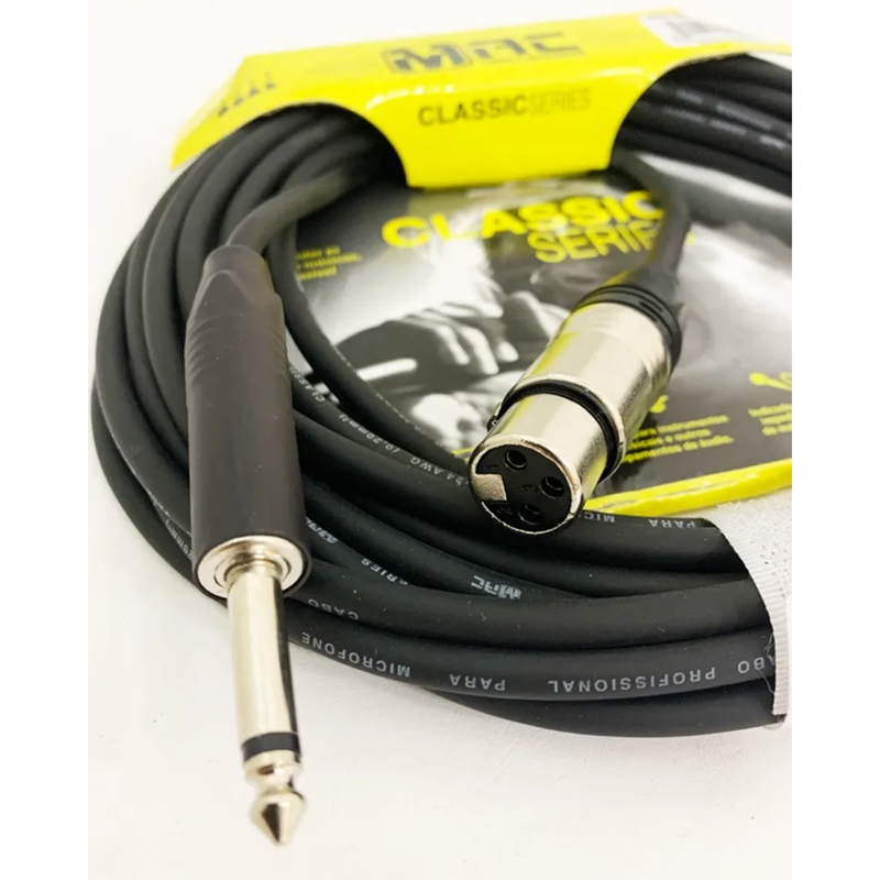CABO XLR + P10 MONO MAC CABOS MC15PB 15FT/4.57M DESBALANCEADO LINHA CLASSIC - CABO XLR + P10 ...