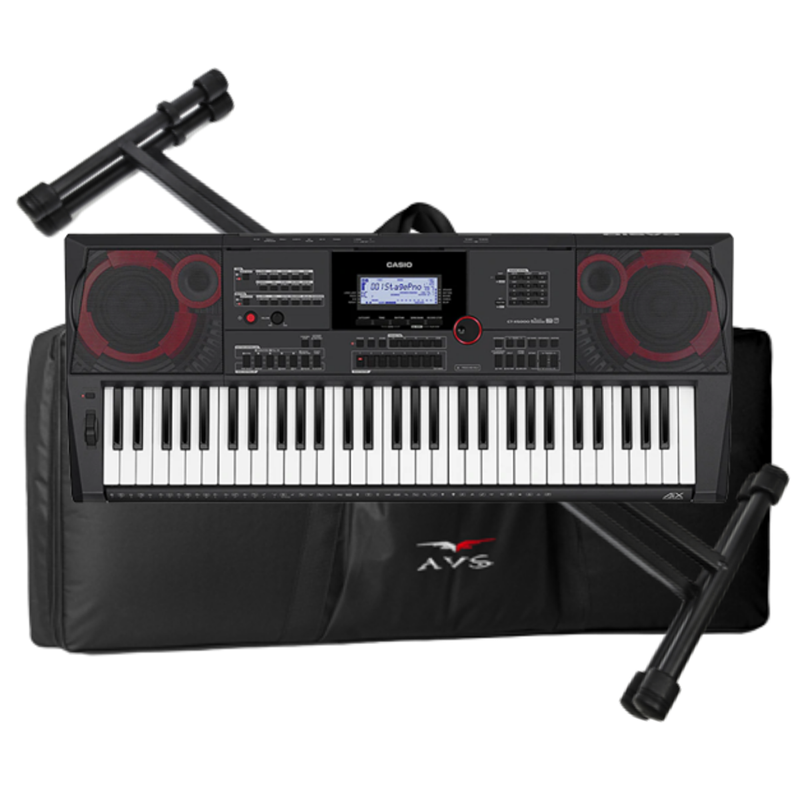 TECLADO CASIO CTX5000 PRETO DIGITAL + SUPORTE ASK X10S + BAG AVS 5/8 ...