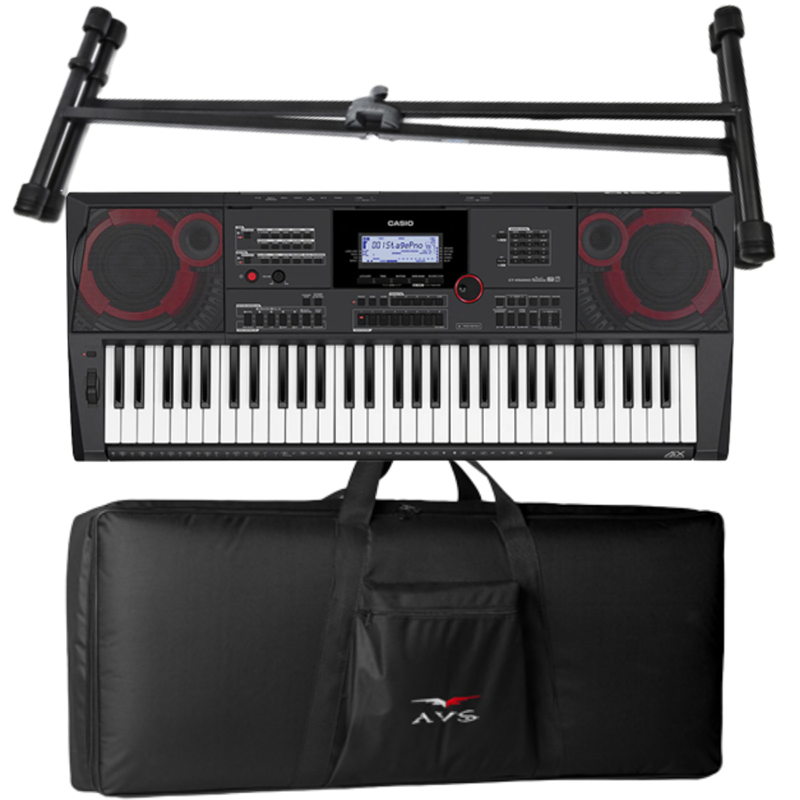 TECLADO CASIO CTX5000 PRETO DIGITAL + SUPORTE ASK X10S + BAG AVS 5/8 ...