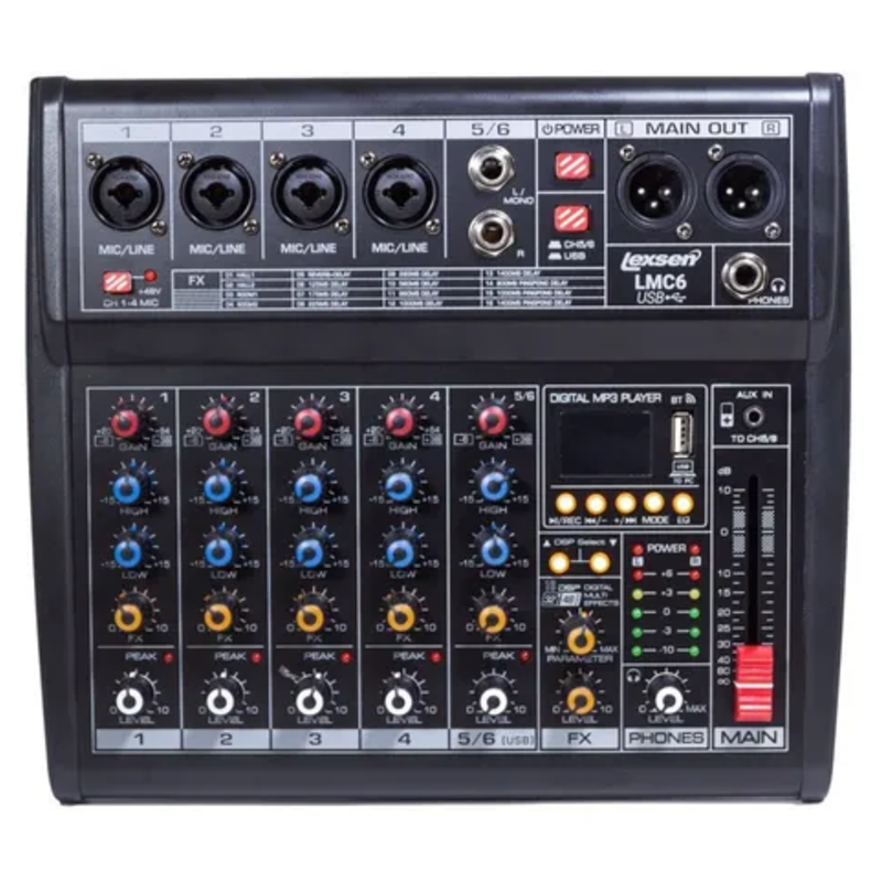 MESA DE SOM LEXSEN LMC6 USB 6 CANAIS - MESA DE SOM LEXSEN LMC6 USB 6 ...