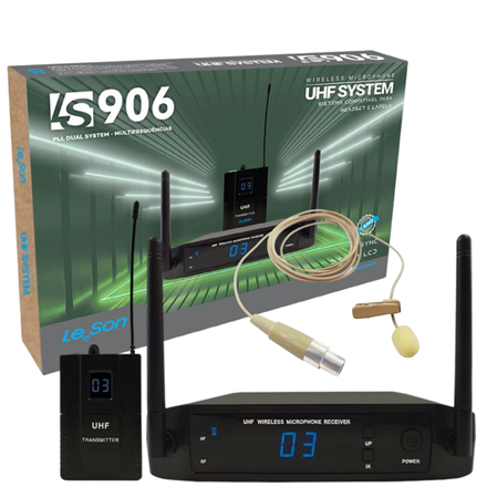 MICROFONE SEM FIO LESON LS906 MULTIFREQ LAPELA ML100B - MICROFONE SEM ...