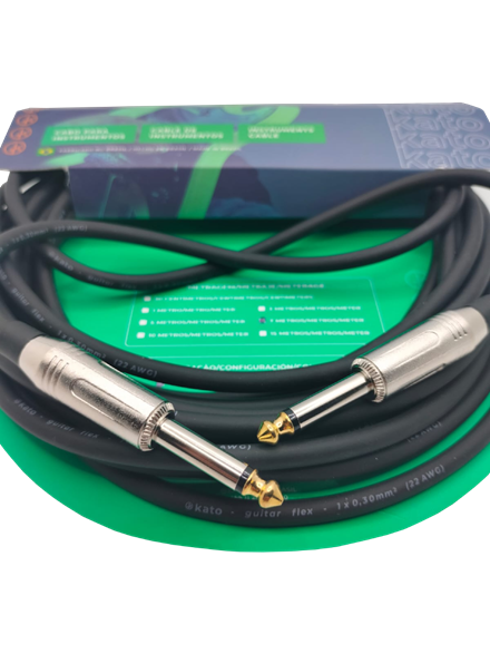 CABO DE GUITARRA KATO 7M K2 P10 MONO + P10 MONO PRETO - CABO DE GUITARRA KATO 7M K2 P10 MONO ...