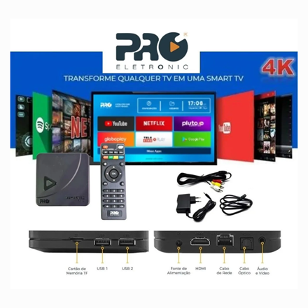 SMART TV BOX PROELETRONIC PROSB-3000 4K HD 16gb - SMART TV BOX ...
