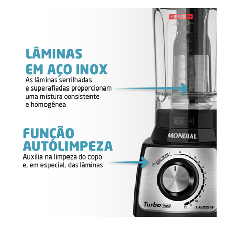 LIQUIDIFICADOR MONDIAL L-1200 BI 220V 60Hz - LIQUIDIFICADOR MONDIAL L ...