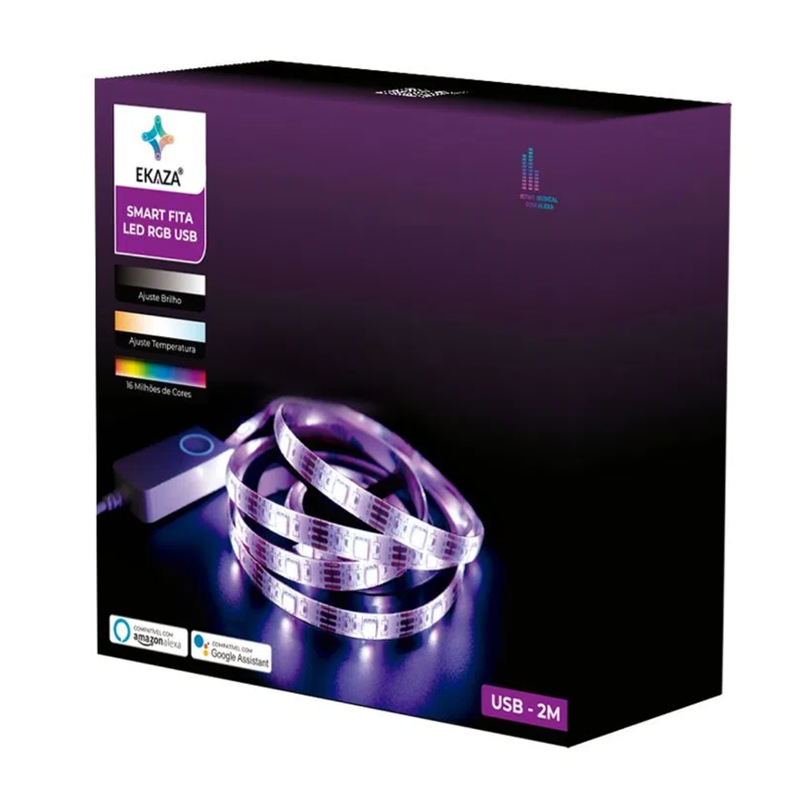 FITA LED SMART EKAZA EKGC-T214 RGB 2 Metros, 0,5W, Wi-Fi, 5V - FITA LED ...