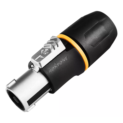 CONECTOR DE LINHA ROXTONE SPEAKON 4 PINOS FEMEA C/ TRAVA E PONTA REVESTIMENTO DE METAL RS4FP-HD ...