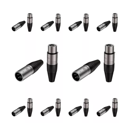 Kit 20 Plugs Roxtone Xlr Canon 10 Macho + 10 Fêmea Xp3fm - Kit 20 Plugs ...