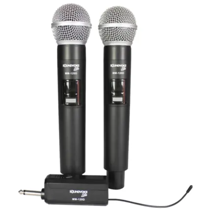 MICROFONE DUPLO SOUNDVOICE VHF FREQUENCIA FIXA LITE MM120D - MICROFONE ...