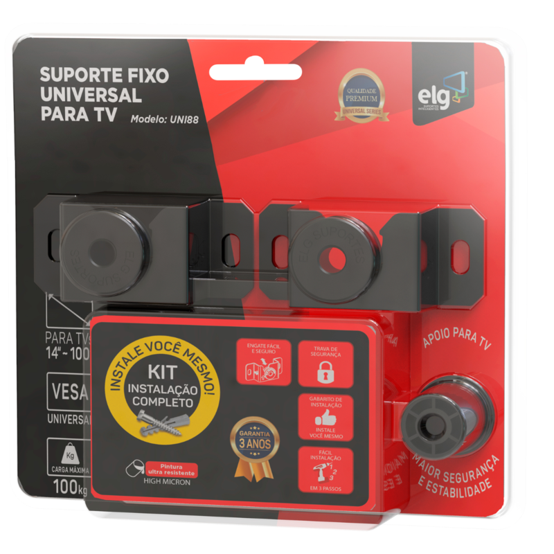 SUPORTE ELG FIXO DE PAREDE UNI88 - SUPORTE ELG FIXO DE PAREDE UNI88 - ELG