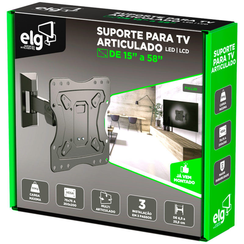 SUPORTE ARTICULADO ELG P/ TV FULL20 - SUPORTE ARTICULADO ELG P/ TV ...